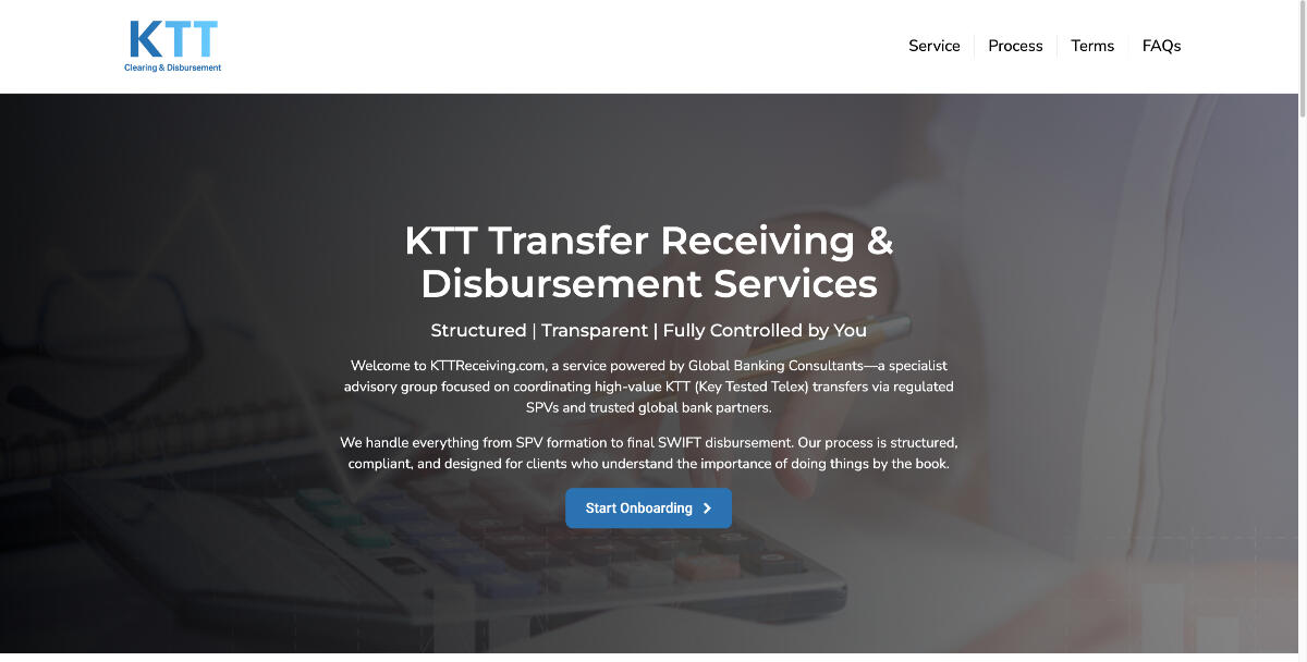 KTT Receiving & Disbursement via Dedicated SPVs